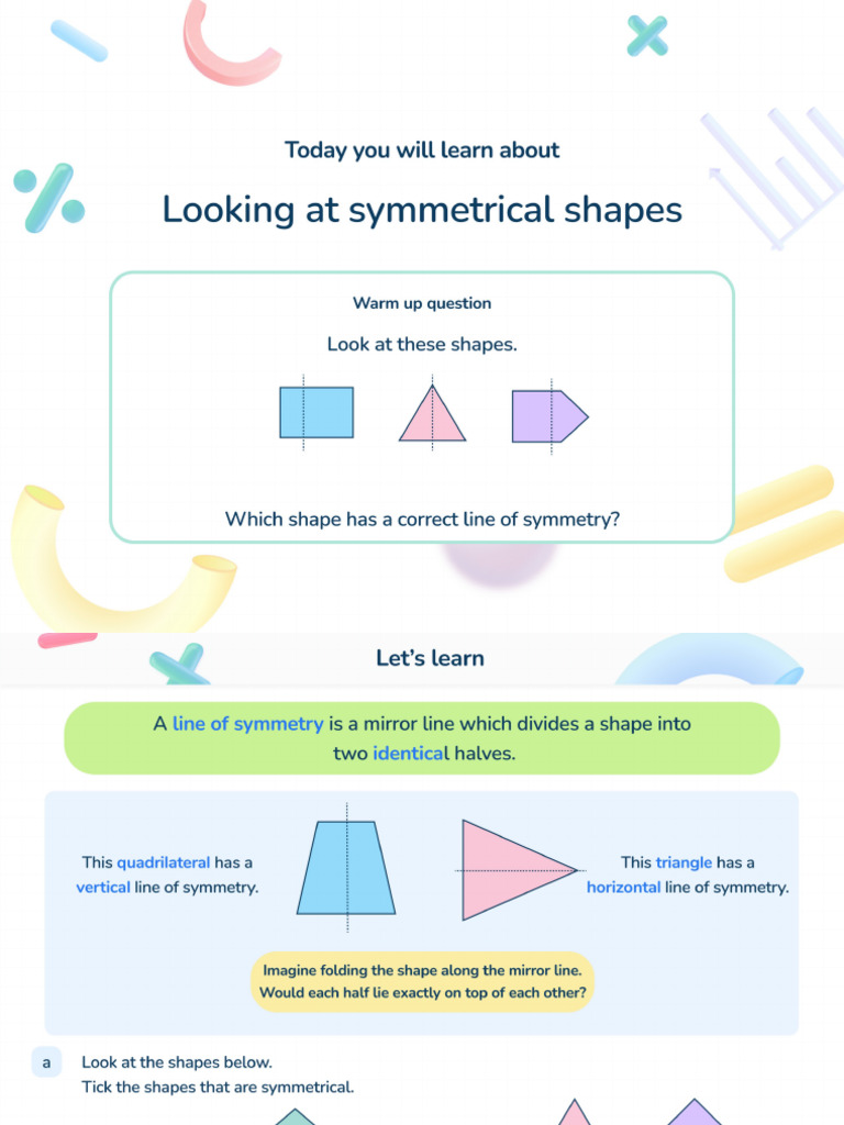 Y3 Looking at Symmetrical Shapes | PDF