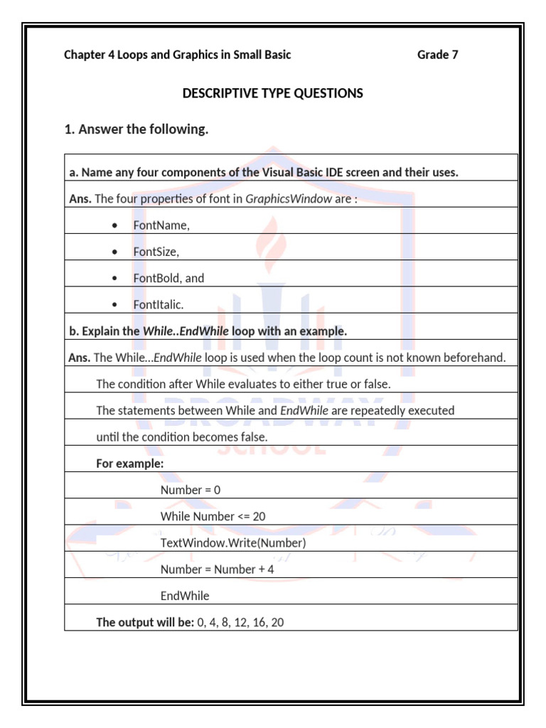 04 Loops and Graphics in Small Basic | PDF | Software | Software ...