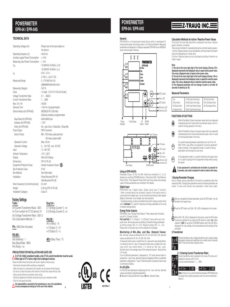 Epr 04 04s Manr7 | PDF | Ac Power | Physical Quantities