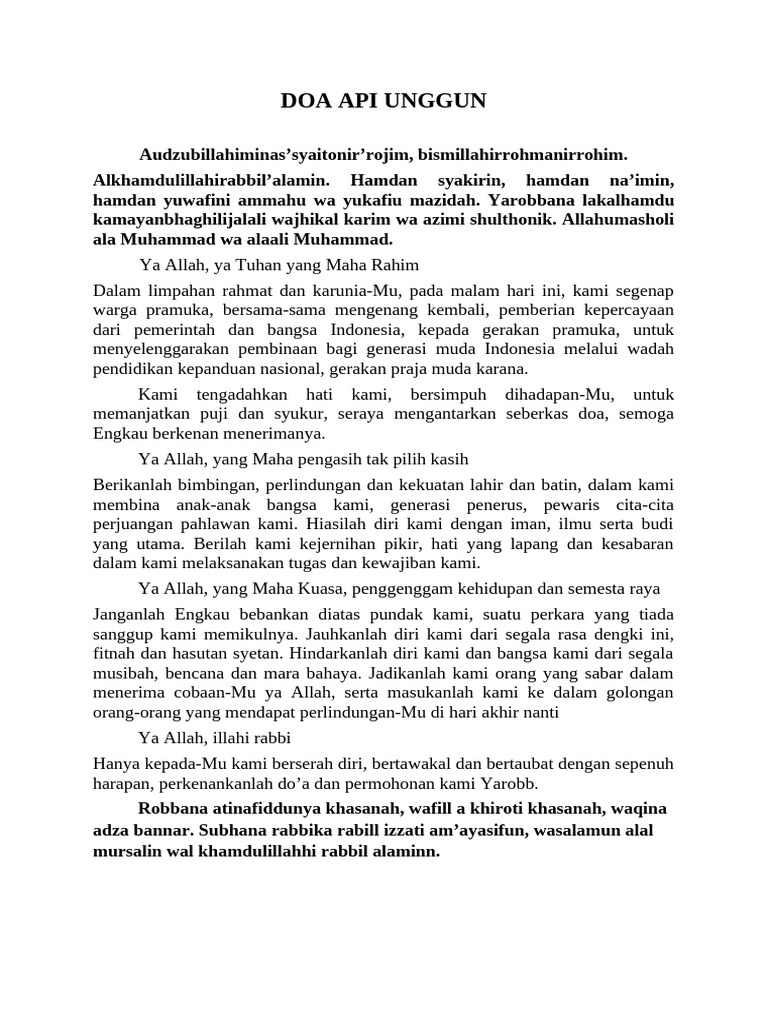 DOA API UNGGUN | PDF