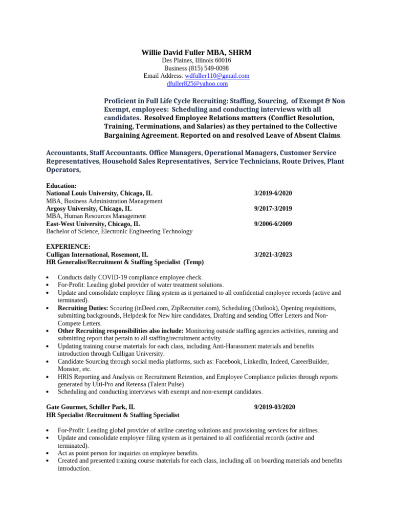 Updated Resume (Current) | PDF | Recruitment | Employment