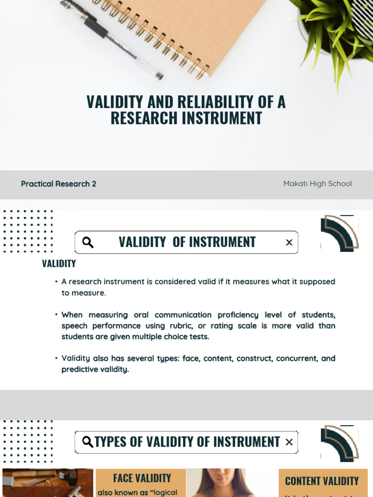 Q2 L2-6 Validity, and Reliability | PDF | Validity (Statistics) | Cronbach's Alpha