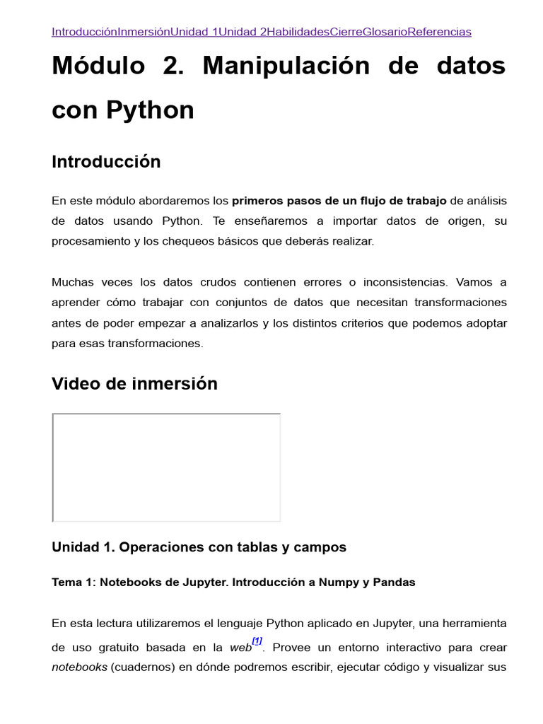 Módulo 2. Manipulación de Datos Con Python | PDF | Conocimiento | Informática