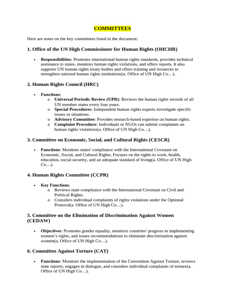NOTES UNIT 2 HR | PDF | Human Rights | Convention On The Elimination Of ...