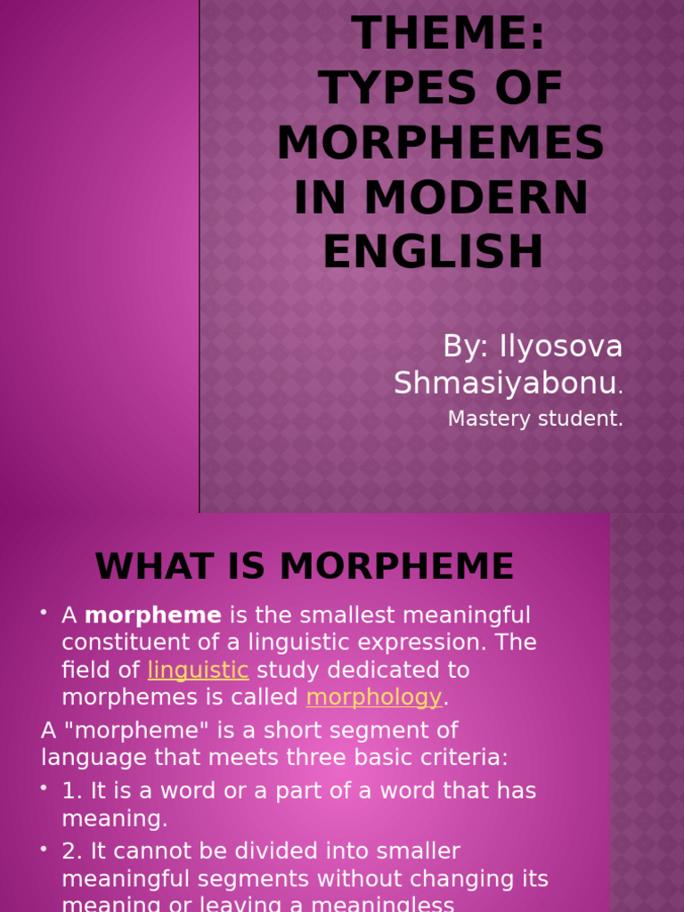 Morpheme | PDF | Grammar | Language Families