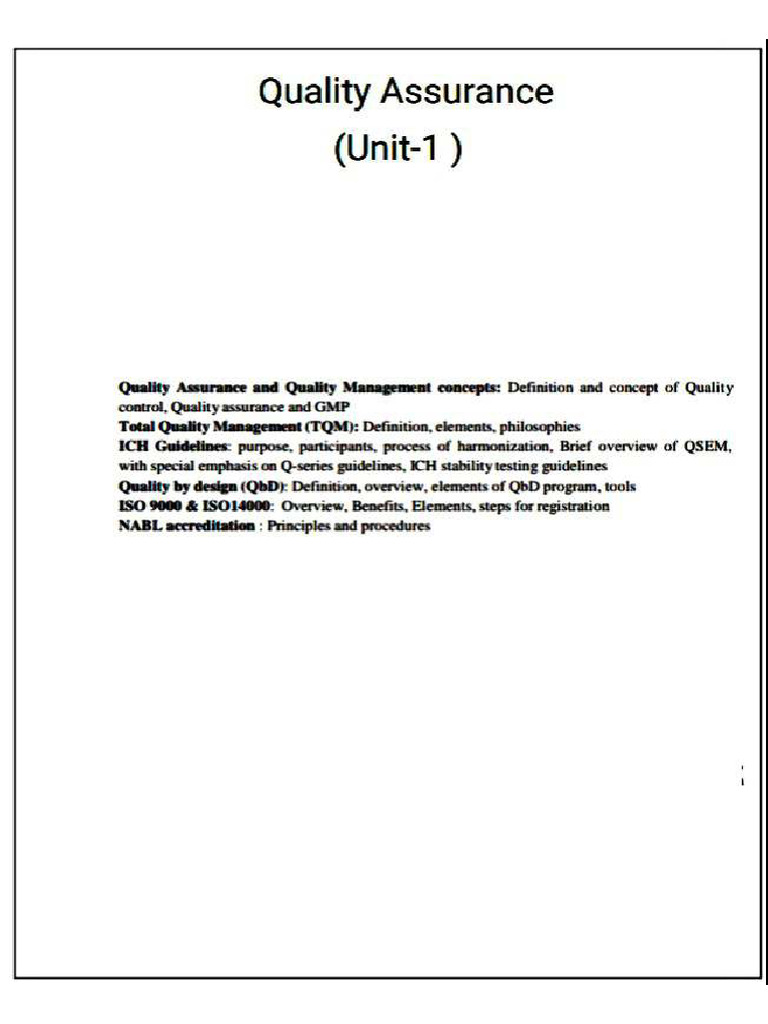 QA. Unit-1 | PDF