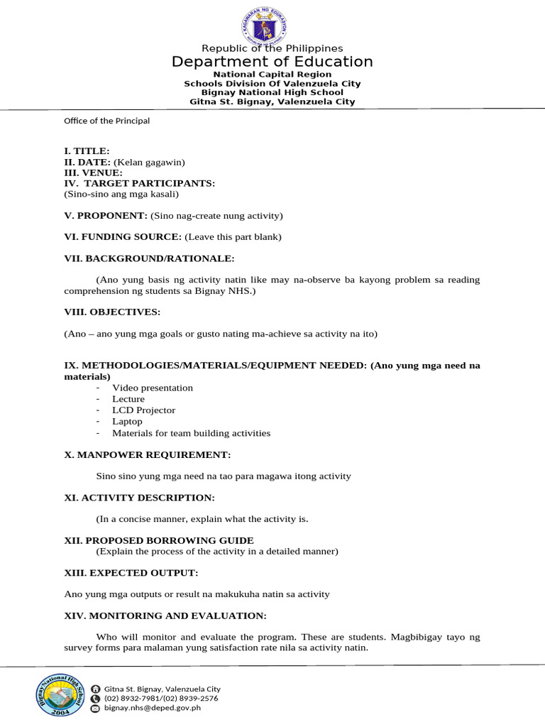 Activity Request | PDF