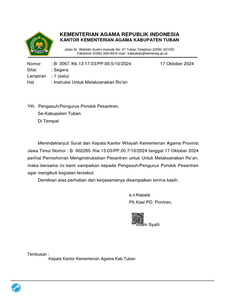 Instruksi RO'AN - Merged | PDF