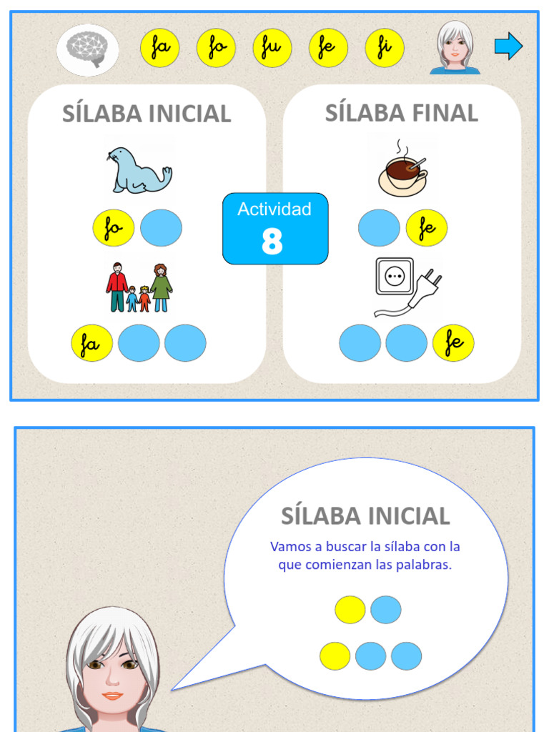 Actividad de Sílaba Inicial y Final | PDF | Fonología | Fonética