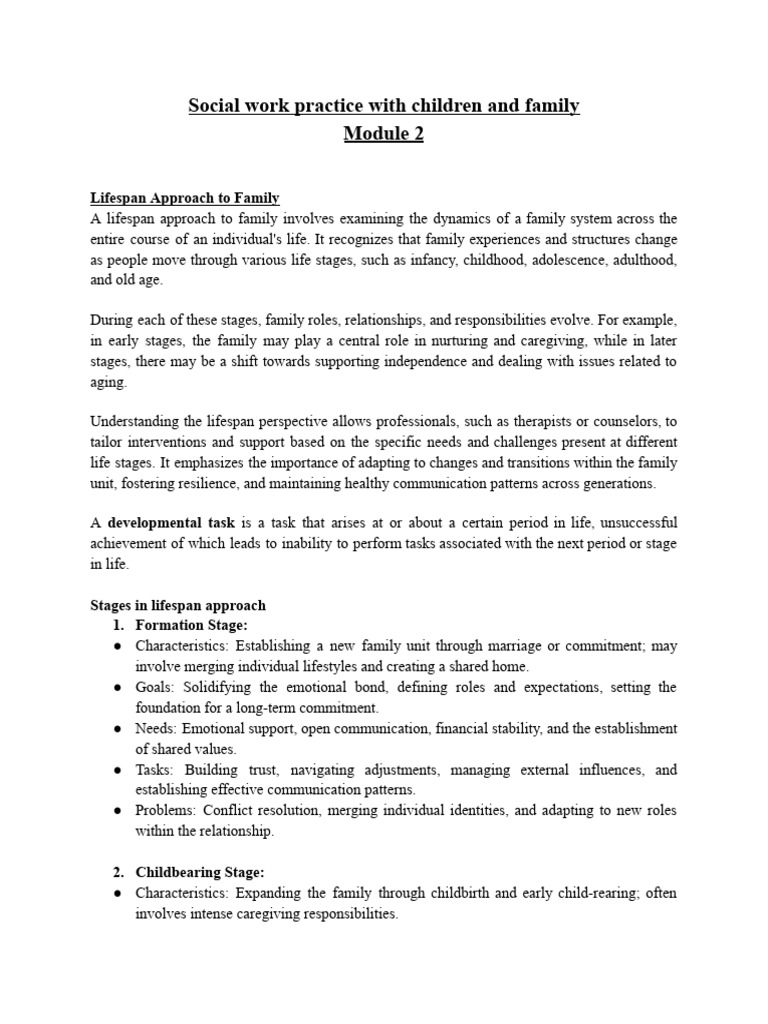 Working With Family Module 2 | PDF | Parenting | Family