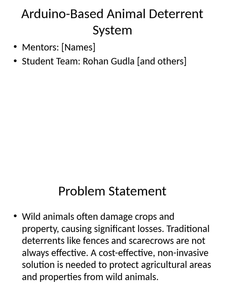 Arduino Animal Deterrent System | PDF | Arduino | Light Emitting Diode