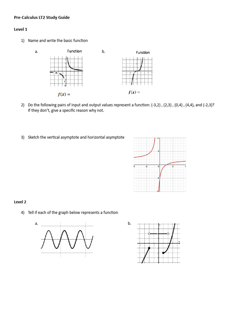 Pre Calc LT2 Study Guide | PDF