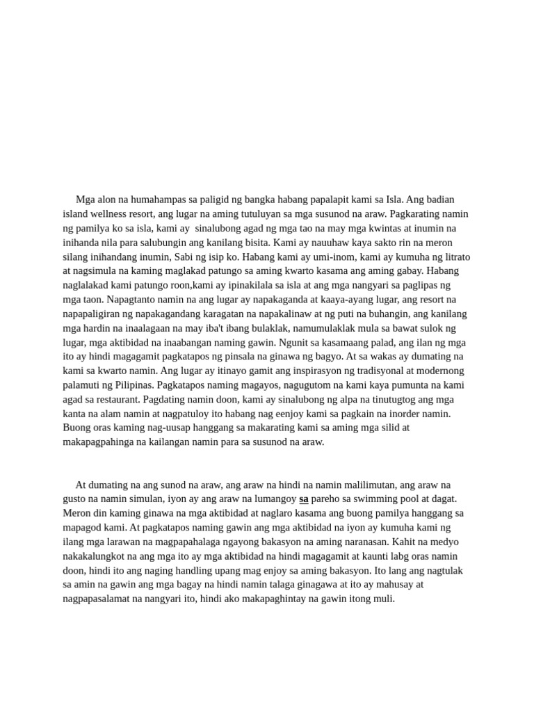 Filipino Travel Essay | PDF