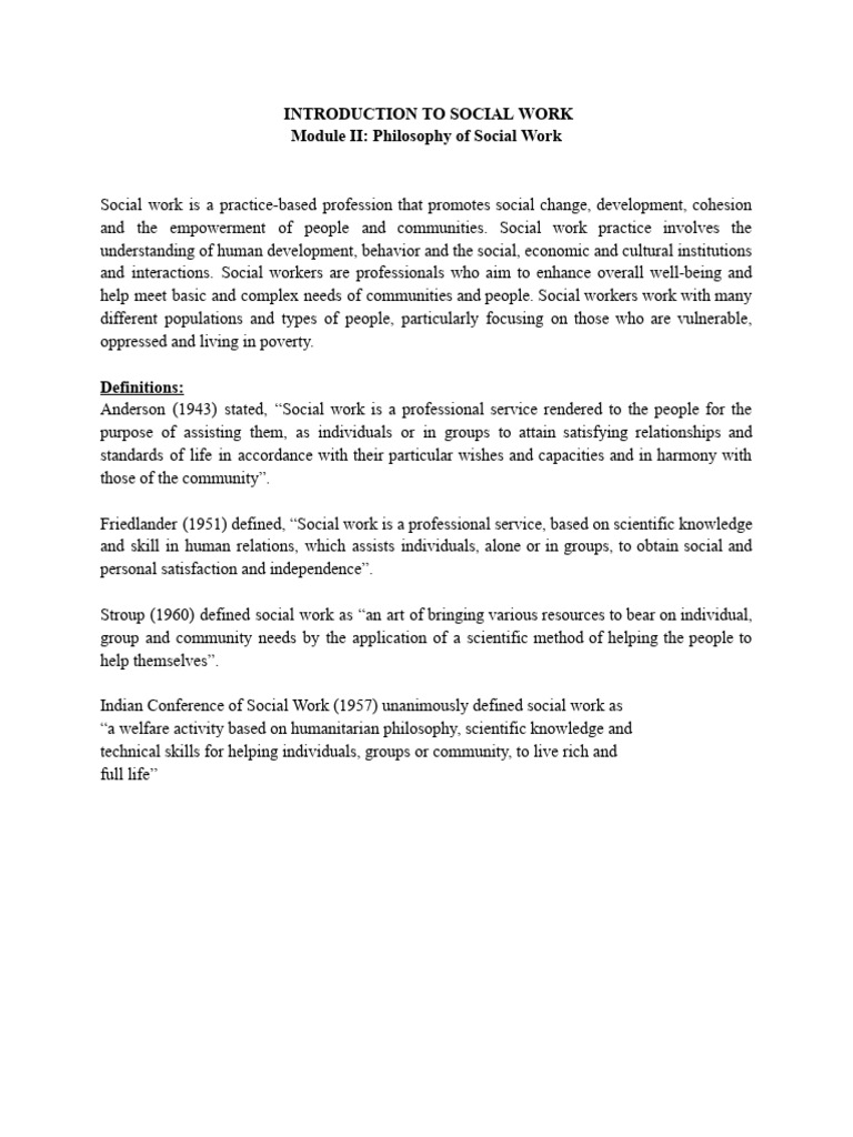 Isw- module 2 | PDF | Social Work | Welfare
