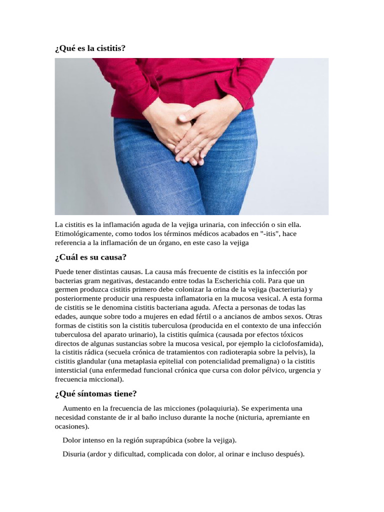 Qué Es La Cistitis | PDF | Infección del tracto urinario | Sistema ...
