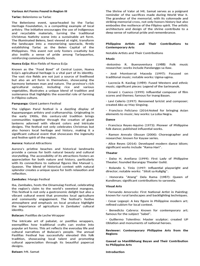 cpar reviewer | PDF | Philippines | The Arts