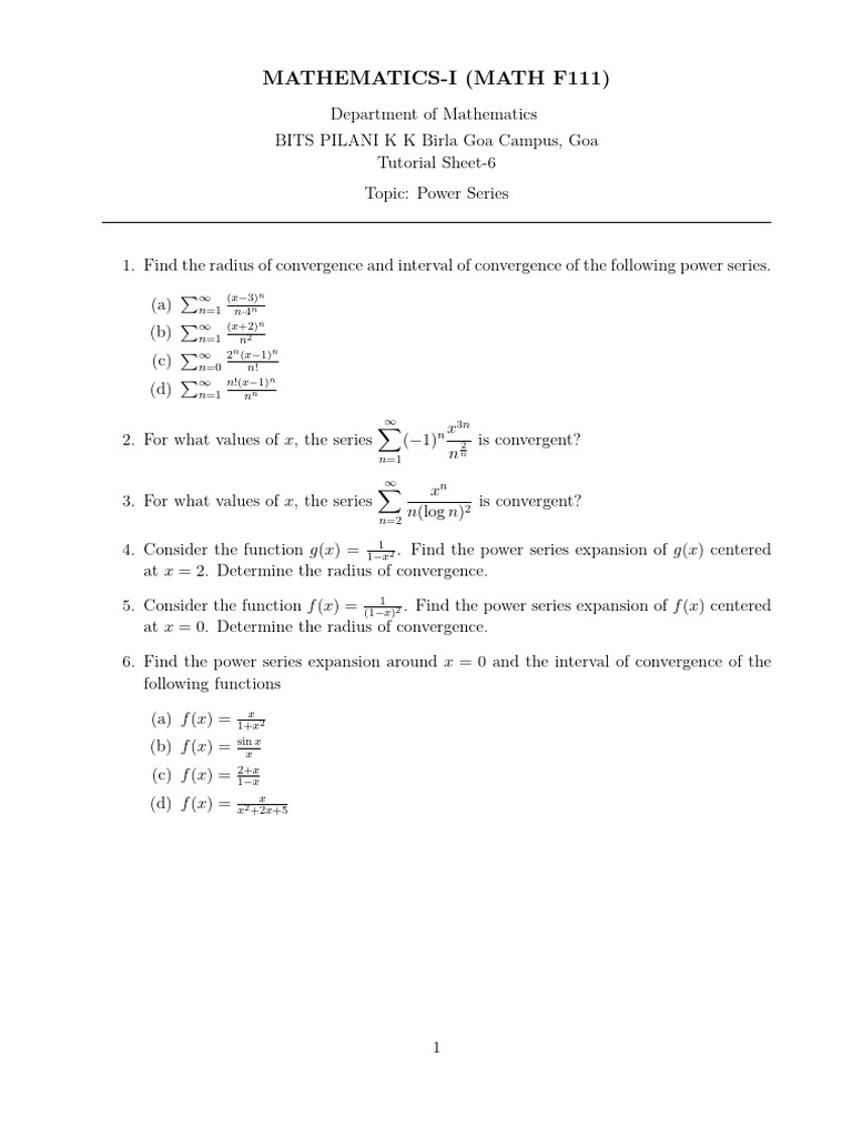 Tutorial Sheet 6 | PDF | Teaching Methods & Materials