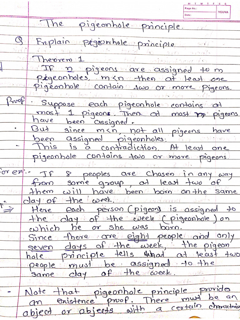 module 4- pigeonhole and recurrence relation | PDF module 4- pigeonhole and recurrence relation | PDF