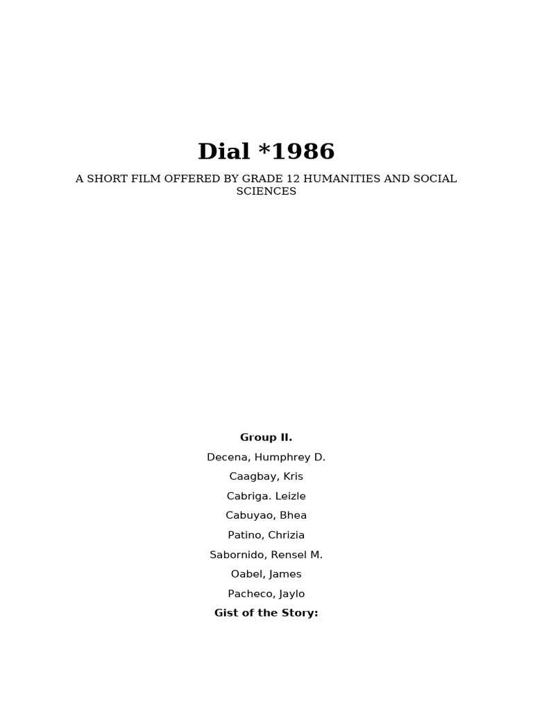 Dial 1986: A Time-Travel Mystery Film | PDF | Detective