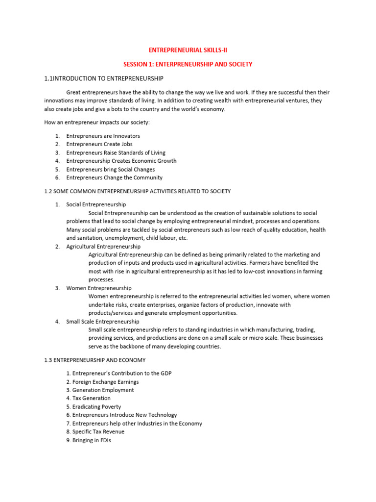 Unit 4entrepreneurial Skills-II | PDF | Entrepreneurship | Social ...