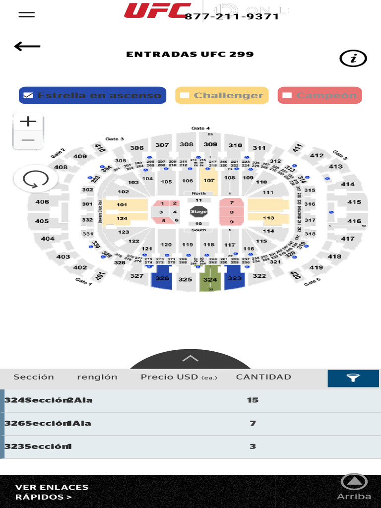 Entradas para UFC 299 el 090324 en el FTX Arena (anteriormente American ...