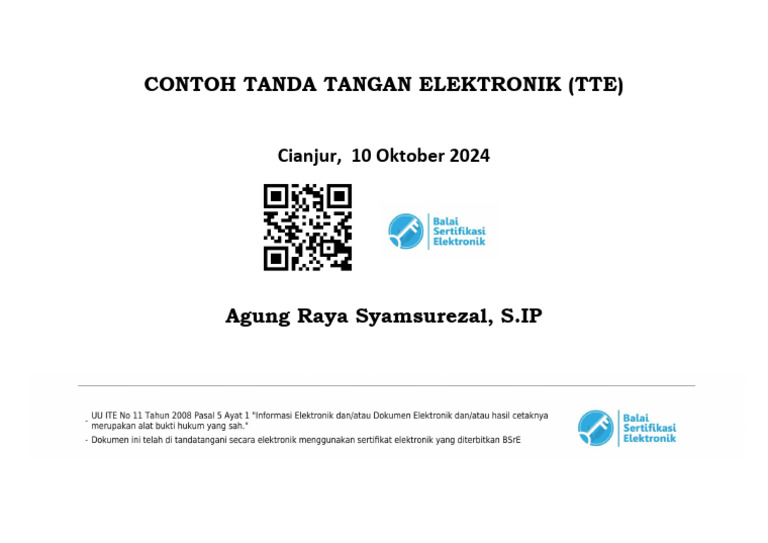 CONTOH TANDA TANGAN ELEKTRONIK - Sign | PDF