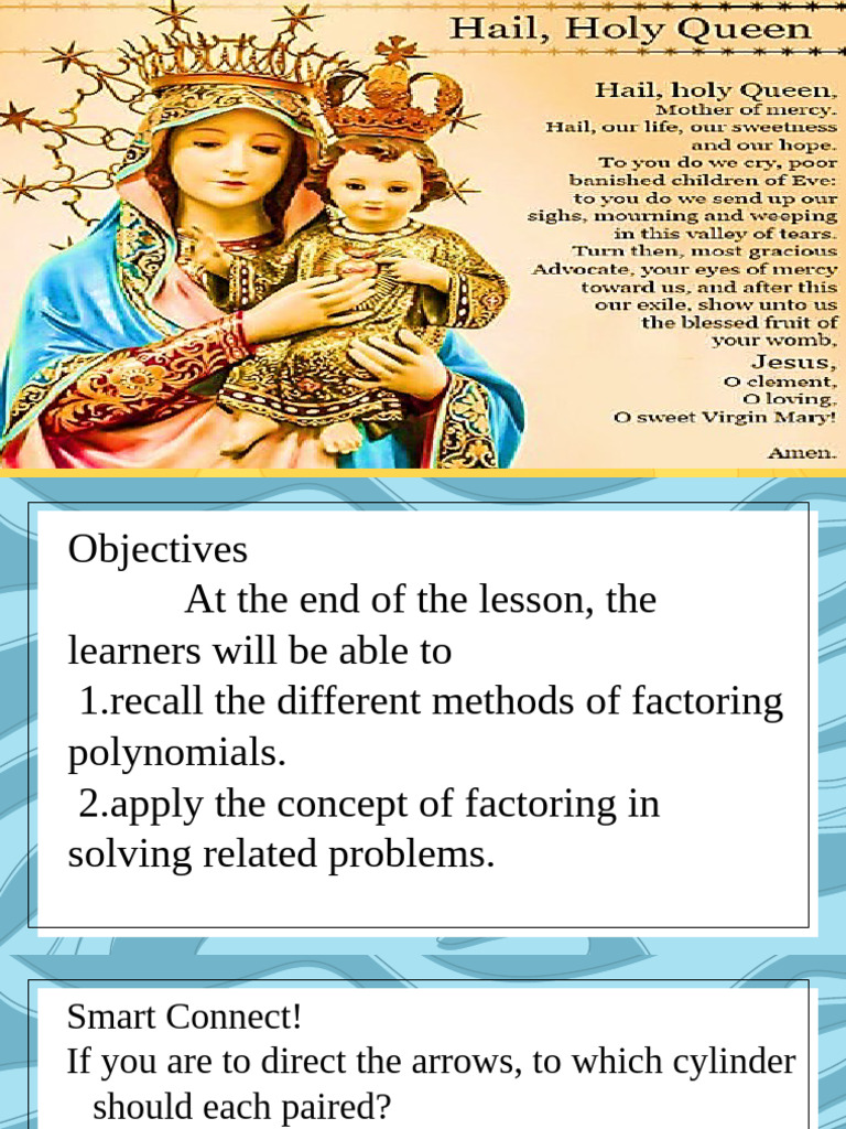 Solving Problem Involving Factoring of Polynomial MATH 8 | PDF | Equations | Factorization