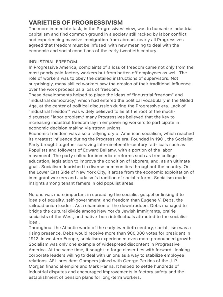 Varieties of Progressivism | PDF | Strike Action | American Federation Of Labor