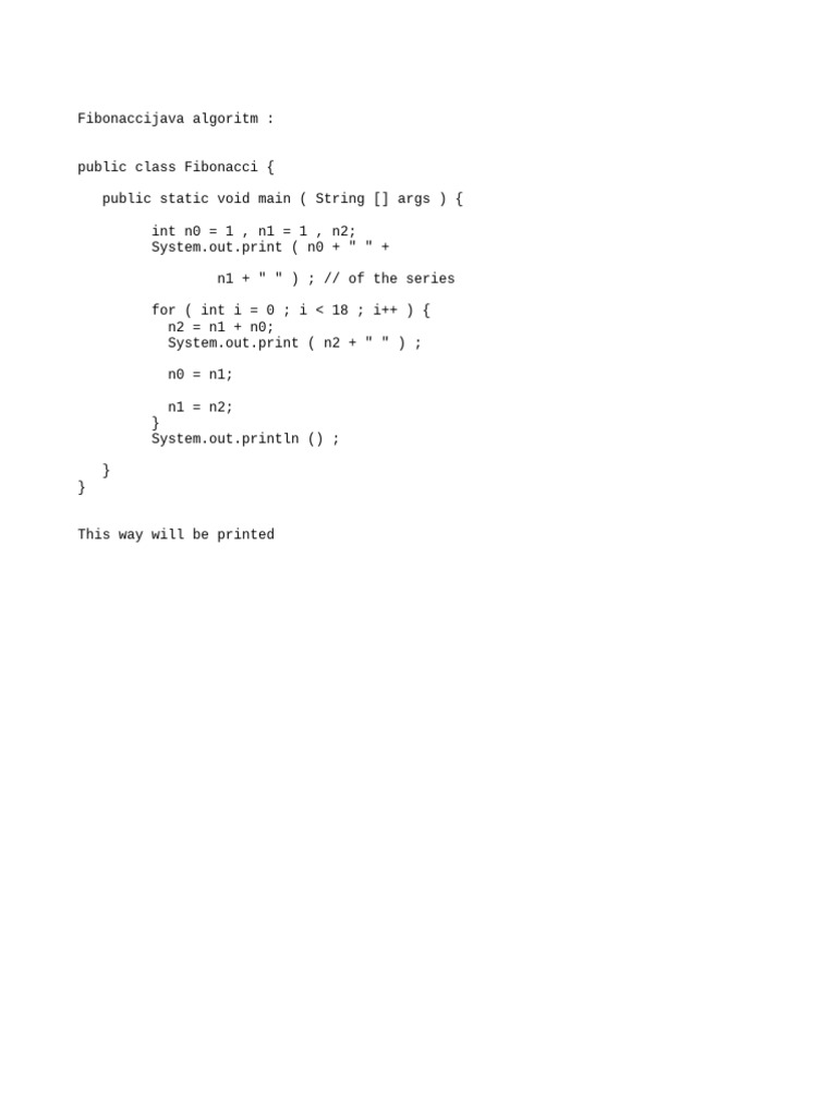 Fibonacci Class | PDF | Computers