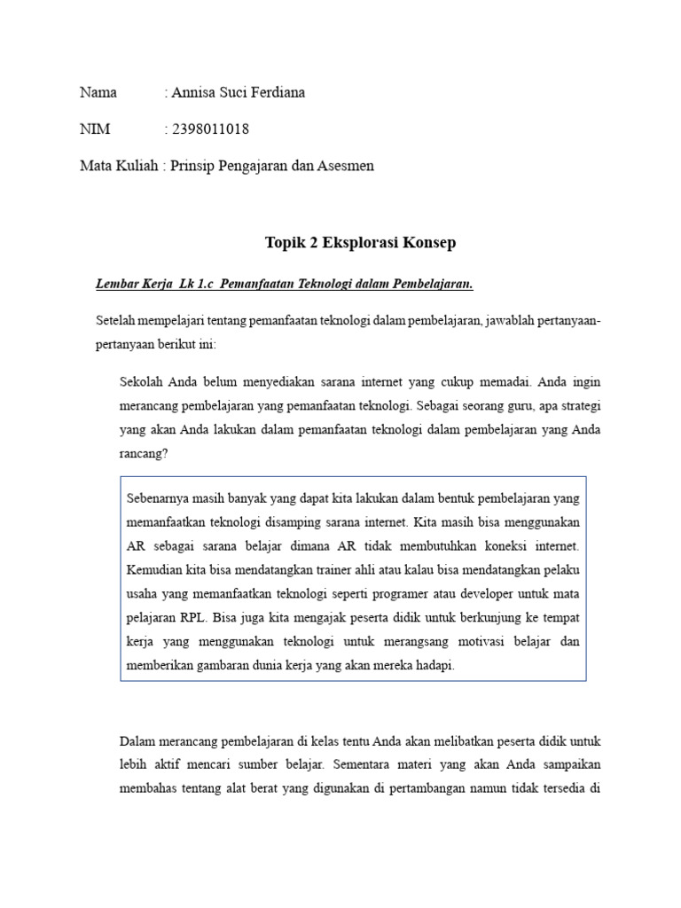 Topik 2 LK 1.c Eksplorasi Konsep_Asesmen | PDF