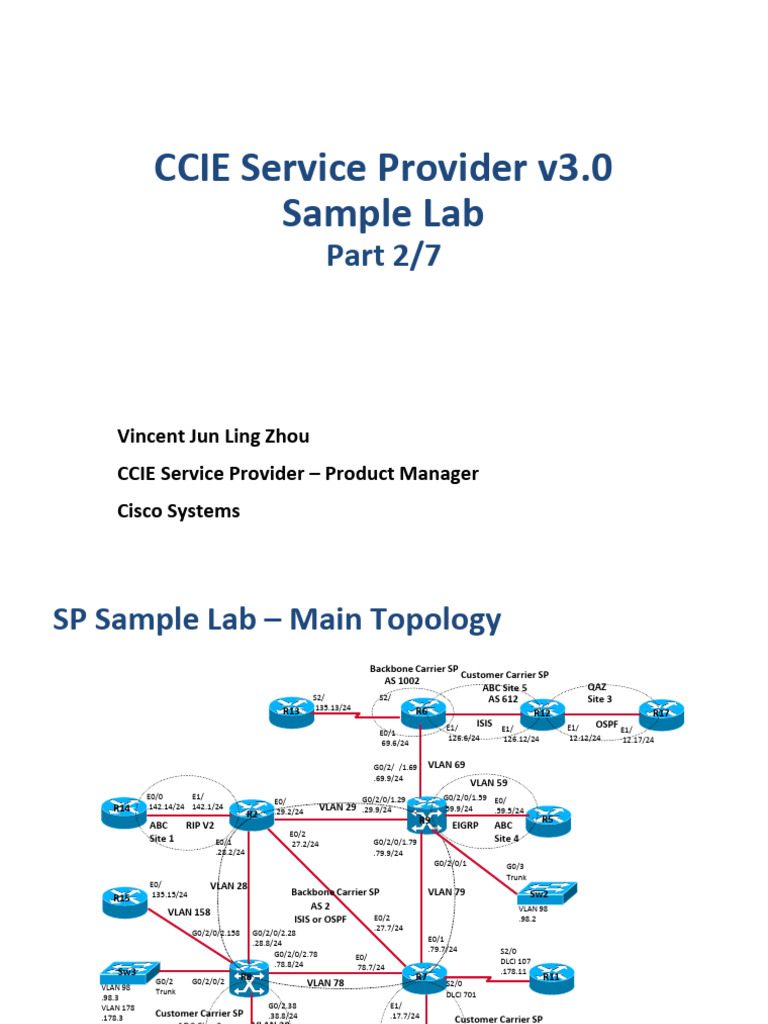 CCIE SP v3.0 Sample Lab Part - 2 of 7 | PDF | Networking ...