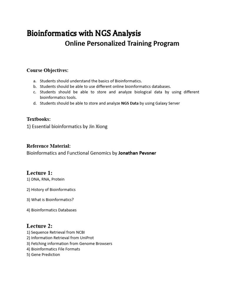 Bioinformatics With NGS - Analysis | PDF | Bioinformatics | Sequence Alignment
