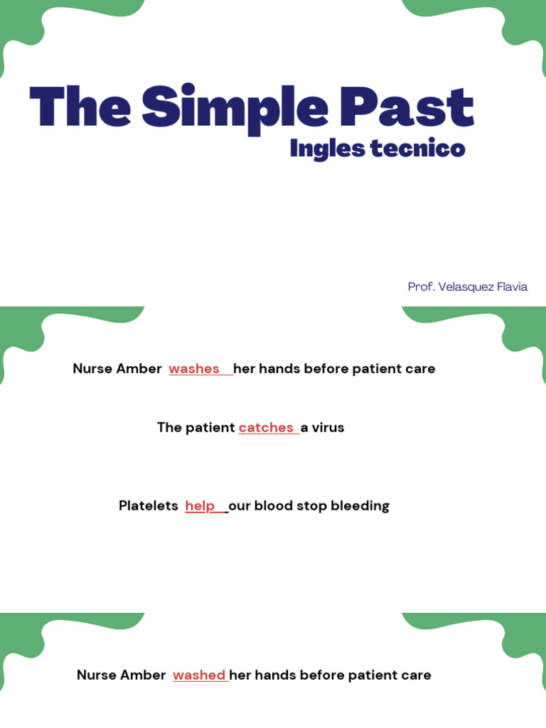 The Simple Past Tense Presentation INGLES TECNICO | PDF | Wellness