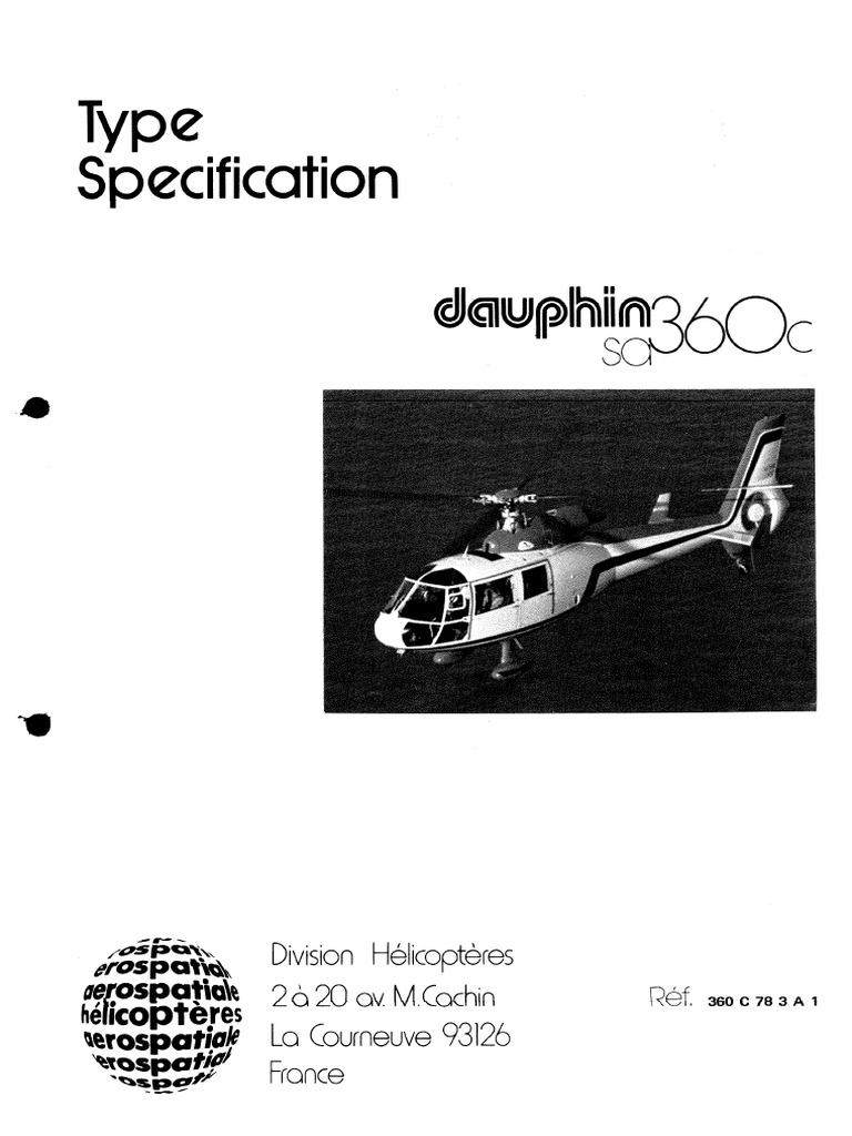 SA-360C Dauphin Technical Specification | PDF