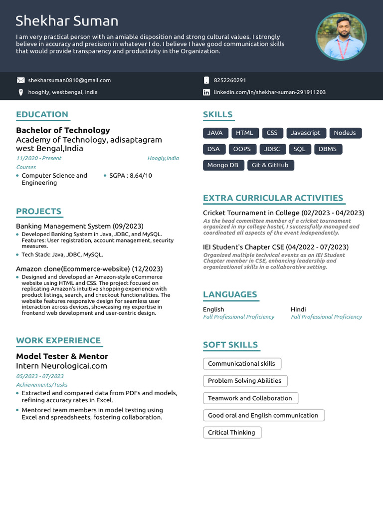 Shekhar's Resume | PDF | Microsoft Excel | Web Development