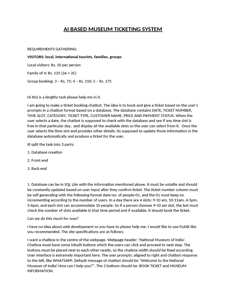 AI BASED MUSEUM TICKETING SYSTEM | PDF | Cloud Computing | Computer Security