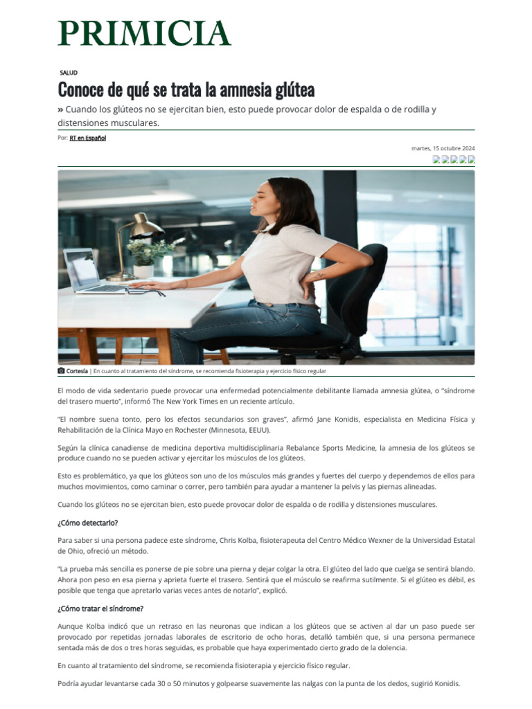 .Ve - Mas - Salud - Conoce de Que Se Trata La Amnesia Glutea | PDF ...