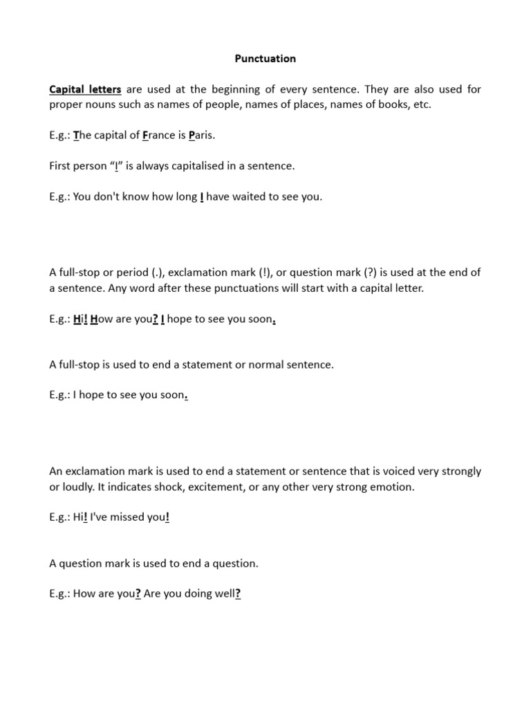 Notes - Basic Punctuation | PDF | Language Arts & Discipline | Foreign ...