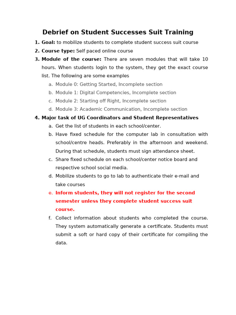 1 - Debrief On Student Successes Suit Training | PDF | Computers