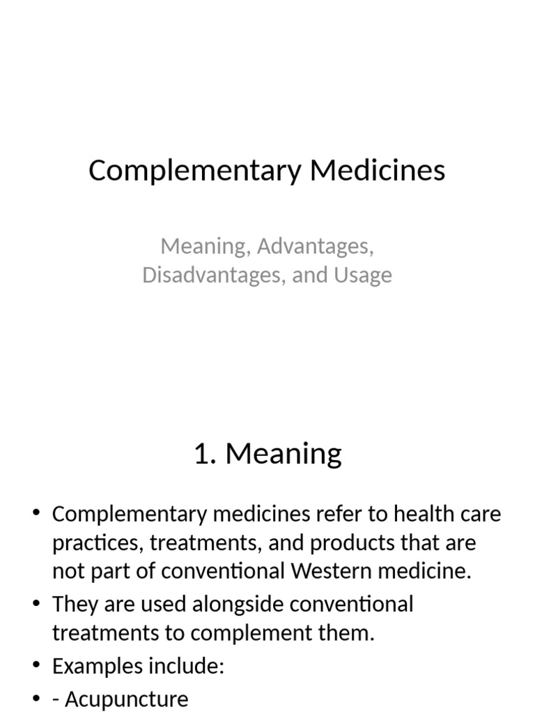 Complementary Medicines Presentation | PDF