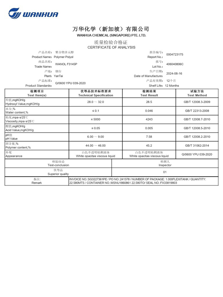 3227361-Coa Wanol F3145P | PDF