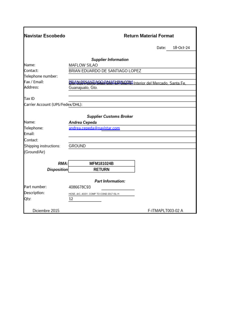 FedEx Shipping Instructions for Returns | PDF