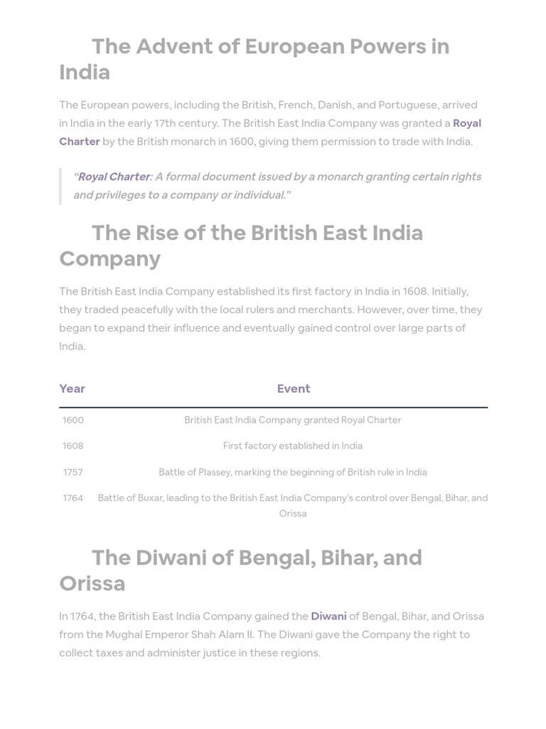 Colonial Expansion and Governance in India | PDF | British Raj ...