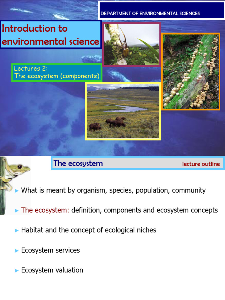 lecture 2 environmental science | PDF | Ecological Niche | Ecosystem