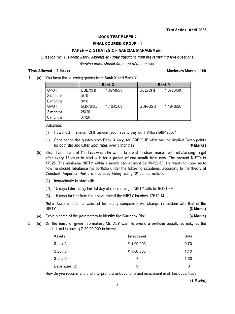 MTP 2 2 Questions 1680694688 | PDF | Option (Finance) | Interest