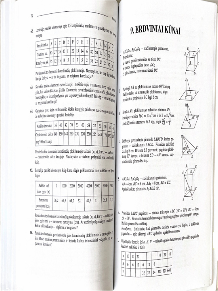 Užd. 9kl. 9sk. Erdviniai Kūnai | PDF