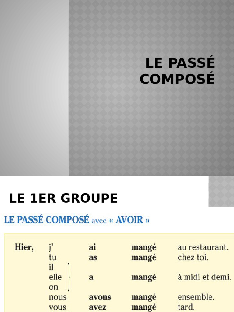 Le Passé Composé 2024 | PDF
