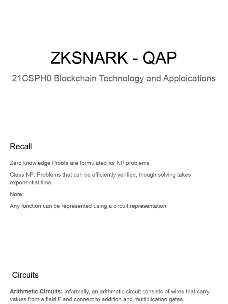 Zksnark - Qap | PDF | Teaching Methods & Materials