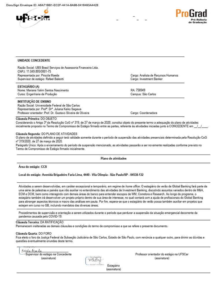 Mariana Valim Santos Nascimento - TERMO de ADEQUACAO | PDF