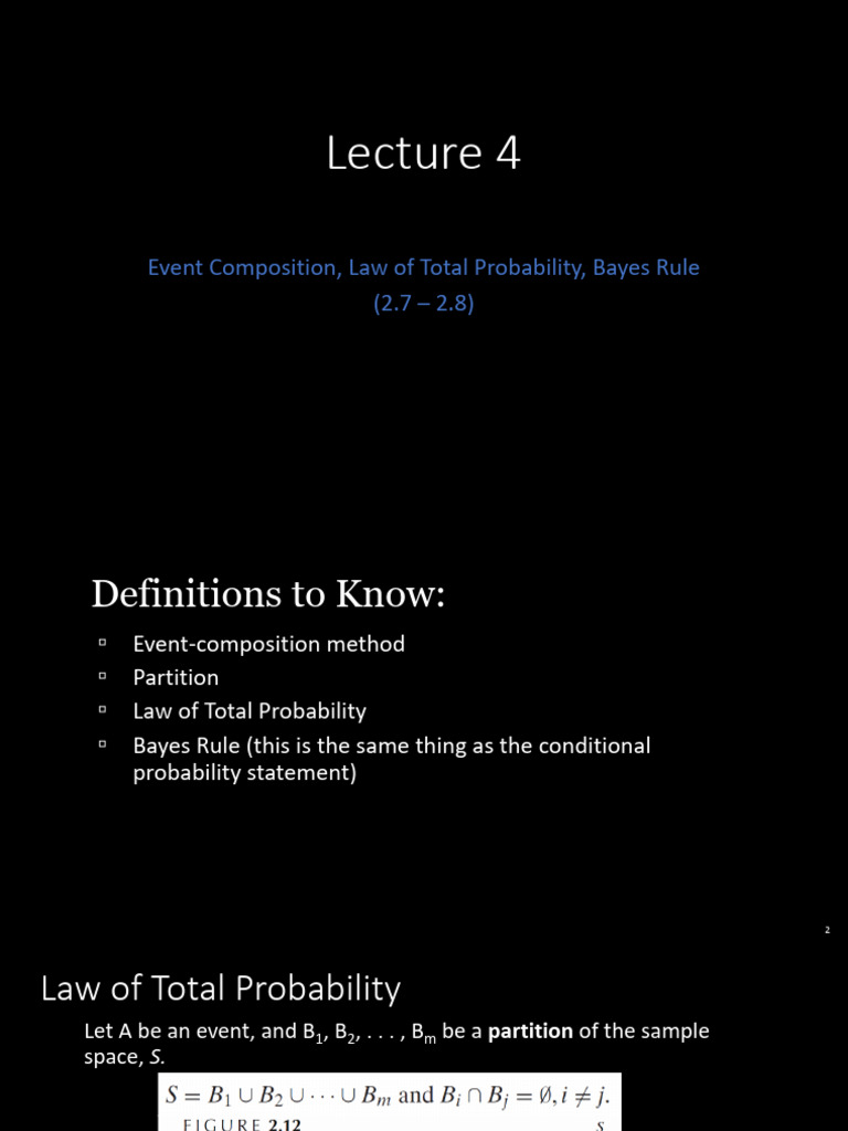 4+Event+Composition,+Law+of+Total+Probability,+Bayes+Rule+ (2 9-2 10) | PDF | Probability Theory ...